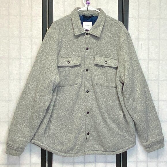 Old Navy | Jackets & Coats | Old Navy Marled Grey Fleece Knit Snap ...